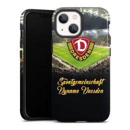 DeinDesign iPhone 13 Mini Handy Panzer Handyh&uuml;lle robuste Outdoor H&uuml;lle Schutzh&uuml;lle gl&auml;nzend Sg Dynamo Dresden Sgd Official Licensed Product Tough Case