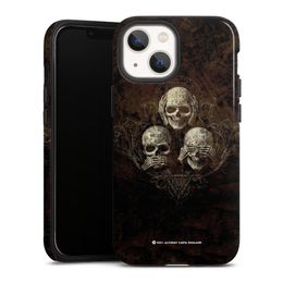 DeinDesign iPhone 13 Mini Handy Panzer Handyh&uuml;lle robuste Outdoor H&uuml;lle Schutzh&uuml;lle gl&auml;nzend Gothic Art Skulls Tough Case