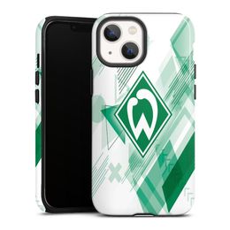 DeinDesign iPhone 13 Mini Handy Panzer Handyh&uuml;lle robuste Outdoor H&uuml;lle Schutzh&uuml;lle gl&auml;nzend Official Licensed Product Sv Werder Bremen Muster Tough Case