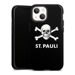 DeinDesign iPhone 13 Mini Handy Panzer Handyh&uuml;lle robuste Outdoor H&uuml;lle Schutzh&uuml;lle gl&auml;nzend Totenkopf Fc St. Pauli Official Licensed Product Tough Case