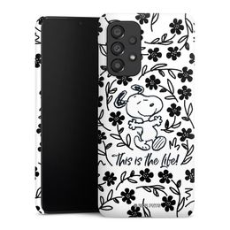 DeinDesign Galaxy A33 5G Handy Premium Case Smartphone Handyh&uuml;lle Schutzh&uuml;lle matt Peanuts Flowers Snoopy Premium Case