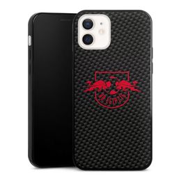 DeinDesign iPhone 12 Handy Slim Case extra d&uuml;nn Silikon Handyh&uuml;lle schwarz H&uuml;lle Carbon Official Licensed Product Rb Leipzig Silikon Slim Case