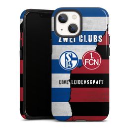 DeinDesign iPhone 13 Mini Handy Panzer Handyh&uuml;lle robuste Outdoor H&uuml;lle Schutzh&uuml;lle gl&auml;nzend Friendship 1. Fc N&uuml;rnberg Fc Schalke 04 Tough Case