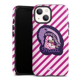 DeinDesign iPhone 13 Mini Handy Panzer Handyh&uuml;lle robuste Outdoor H&uuml;lle Schutzh&uuml;lle gl&auml;nzend Disney Grinning Cat Alice In Wonderland Tough Case