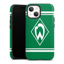 DeinDesign iPhone 13 Mini Handy Panzer Handyh&uuml;lle robuste Outdoor H&uuml;lle Schutzh&uuml;lle gl&auml;nzend Sv Werder Bremen Official Licensed Product Logo Tough Case
