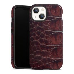DeinDesign iPhone 13 Mini Handy Panzer Handyh&uuml;lle robuste Outdoor H&uuml;lle Schutzh&uuml;lle gl&auml;nzend Leather Crocodile Animal Print Tough Case