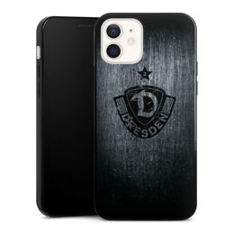 DeinDesign iPhone 12 Handy Slim Case extra d&uuml;nn Silikon Handyh&uuml;lle schwarz H&uuml;lle Vintage Sg Dynamo Dresden Official Licensed Product Silikon Slim Case