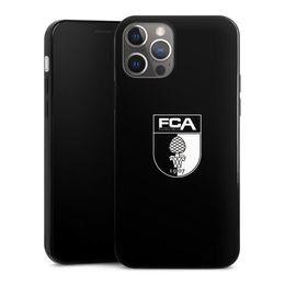DeinDesign iPhone 12 Pro Handy Slim Case extra d&uuml;nn Silikon Handyh&uuml;lle schwarz H&uuml;lle Logo Official Licensed Product Fc Augsburg Silikon Slim Case