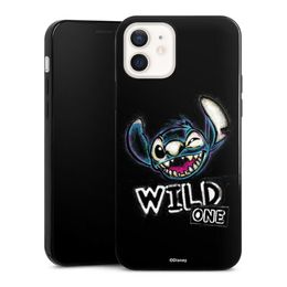 DeinDesign iPhone 12 Handy Slim Case extra d&uuml;nn Silikon Handyh&uuml;lle schwarz H&uuml;lle Official Licensed Product Disney Lilo & Stitch Silikon Slim Case