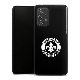 DeinDesign Galaxy A52s 5G Handy Slim Case extra d&uuml;nn Silikon Handyh&uuml;lle schwarz H&uuml;lle Sv Darmstadt 98 Official Licensed Product Logo Silikon Slim Case