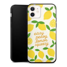 DeinDesign iPhone 12 Handy Slim Case extra d&uuml;nn Silikon Handyh&uuml;lle schwarz H&uuml;lle Spruch Statement Lemon Silikon Slim Case