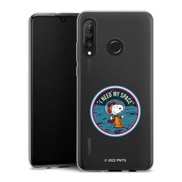 DeinDesign Huawei P30 Lite Handy Silikon H&uuml;lle Case transparent Handyh&uuml;lle Peanuts Weltall Snoopy Silikon Case
