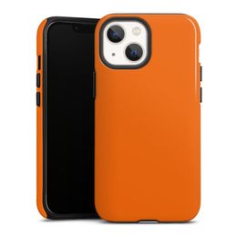 DeinDesign iPhone 13 Mini Handy Panzer Handyh&uuml;lle robuste Outdoor H&uuml;lle Schutzh&uuml;lle gl&auml;nzend Orange Unicoloured Colour Tough Case