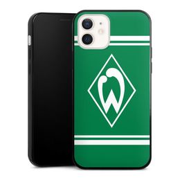 DeinDesign iPhone 12 Handy Slim Case extra d&uuml;nn Silikon Handyh&uuml;lle schwarz H&uuml;lle Official Licensed Product Logo Sv Werder Bremen Silikon Slim Case