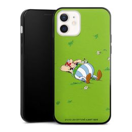 DeinDesign iPhone 12 Handy Slim Case extra d&uuml;nn Silikon Handyh&uuml;lle schwarz H&uuml;lle Official Licensed Product Asterix Obelix Silikon Slim Case