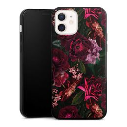 DeinDesign iPhone 12 Handy Slim Case extra d&uuml;nn Silikon Handyh&uuml;lle schwarz H&uuml;lle Blossom Flowers Rose Silikon Slim Case