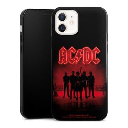 DeinDesign iPhone 12 Handy Slim Case extra d&uuml;nn Silikon Handyh&uuml;lle schwarz H&uuml;lle Band Acdc Official Licensed Product Silikon Slim Case