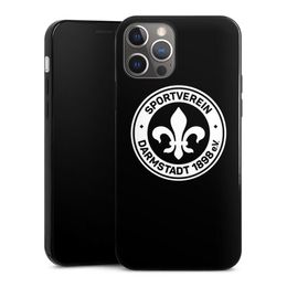 DeinDesign iPhone 12 Pro Handy Slim Case extra d&uuml;nn Silikon Handyh&uuml;lle schwarz H&uuml;lle Sv Darmstadt 98 Official Licensed Product Logo Silikon Slim Case
