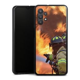 DeinDesign Galaxy A32 5G Handy Silikon H&uuml;lle Case schwarz Handyh&uuml;lle Fire Fighter Life Saver Fire Fighters