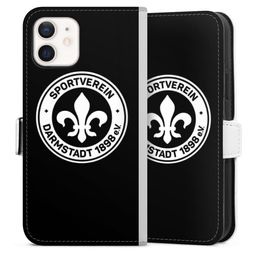 DeinDesign iPhone 12 Handy Klapph&uuml;lle Handyh&uuml;lle aus Kunst Leder wei&szlig; Flip Case Sv Darmstadt 98 Official Licensed Product Logo Sideflip mit Lasche