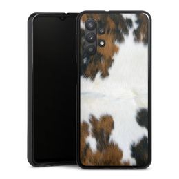 DeinDesign Galaxy A32 5G Handy Silikon H&uuml;lle Case schwarz Handyh&uuml;lle Cow Skin Fur Cow