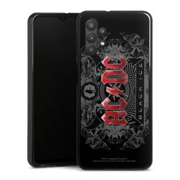 DeinDesign Galaxy A32 5G Handy Silikon H&uuml;lle Case schwarz Handyh&uuml;lle Black Ice Merchandise Acdc