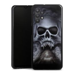 DeinDesign Galaxy A32 5G Handy Silikon H&uuml;lle Case schwarz Handyh&uuml;lle Halloween Totenkopf Skull