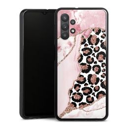 DeinDesign Galaxy A32 5G Handy Silikon H&uuml;lle Case schwarz Handyh&uuml;lle Glitzer Marble Leopard
