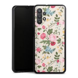 DeinDesign Galaxy A32 5G Handy Silikon H&uuml;lle Case schwarz Handyh&uuml;lle Flowers Vintage Ornament