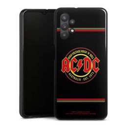 DeinDesign Galaxy A32 5G Handy Silikon H&uuml;lle Case schwarz Handyh&uuml;lle Acdc Logo Merchandise