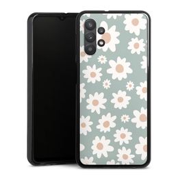 DeinDesign Galaxy A32 5G Handy Silikon H&uuml;lle Case schwarz Handyh&uuml;lle Daisy Muster Flowers
