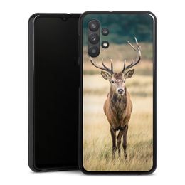 DeinDesign Galaxy A32 5G Handy Silikon H&uuml;lle Case schwarz Handyh&uuml;lle Forrest Meadow Deer