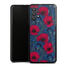 DeinDesign Galaxy A32 5G Handy Silikon H&uuml;lle Case schwarz Handyh&uuml;lle Poppy Painting Flower