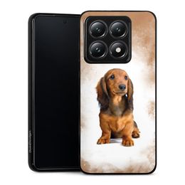 DeinDesign Xiaomi 14T Handy Silikon H&uuml;lle Case schwarz Handyh&uuml;lle Pet Dachshund Dog