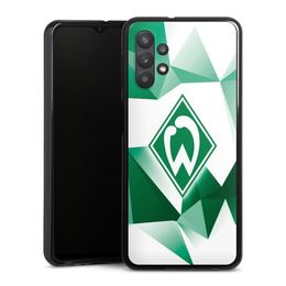 DeinDesign Galaxy A32 5G Handy Silikon H&uuml;lle Case schwarz Handyh&uuml;lle Tarnmuster Official Licensed Product Sv Werder Bremen
