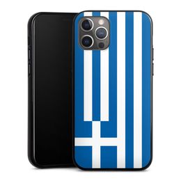 DeinDesign iPhone 12 Pro Handy Silikon H&uuml;lle Case schwarz Handyh&uuml;lle Greece Flag