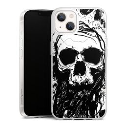 DeinDesign iPhone 13 Handy Silikon H&uuml;lle Case transparent Handyh&uuml;lle Totenkopf Skulls Halloween Silikon Case