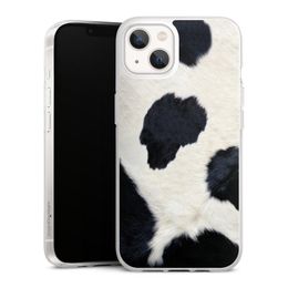 DeinDesign iPhone 13 Handy Silikon H&uuml;lle Case transparent Handyh&uuml;lle Animal Look Animal Print Cow Skin Silikon Case