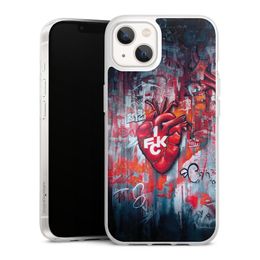 DeinDesign iPhone 13 Handy Silikon H&uuml;lle Case transparent Handyh&uuml;lle 1. Fck 1. Fc Kaiserslautern Heart Silikon Case
