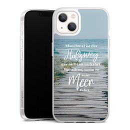 DeinDesign iPhone 13 Handy Silikon H&uuml;lle Case transparent Handyh&uuml;lle Statement Beach Spruch Silikon Case