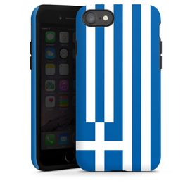 DeinDesign iPhone SE (2022) Handy Panzer Handyh&uuml;lle robuste Outdoor H&uuml;lle Schutzh&uuml;lle matt Flag Greece Tough Case