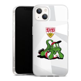 DeinDesign iPhone 13 Handy Silikon H&uuml;lle Case transparent Handyh&uuml;lle Vfb Stuttgart Mascot Official Licensed Product Silikon Case
