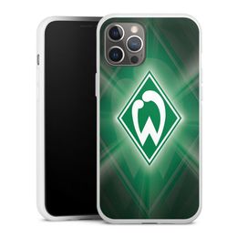 DeinDesign iPhone 12 Pro Max Handy Silikon H&uuml;lle Case wei&szlig; Handyh&uuml;lle Sv Werder Bremen Official Licensed Product Coat Of Arms Silikon Case