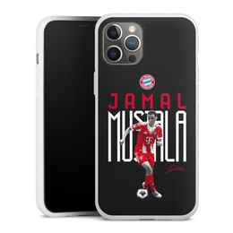 DeinDesign iPhone 12 Pro Max Handy Silikon H&uuml;lle Case wei&szlig; Handyh&uuml;lle Official Licensed Product Jamal Musiala Fc Bayern M&uuml;nchen Silikon Case