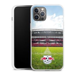 DeinDesign iPhone 12 Pro Max Handy Silikon H&uuml;lle Case wei&szlig; Handyh&uuml;lle Official Licensed Product Stadium Rb Leipzig Silikon Case