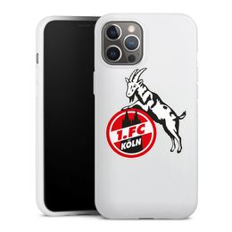 DeinDesign iPhone 12 Pro Max Handy Silikon H&uuml;lle Case wei&szlig; Handyh&uuml;lle Transparent 1. Fc K&ouml;ln Logo Silikon Case