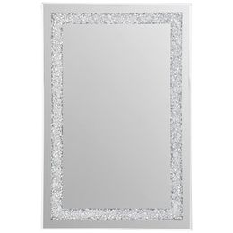 CARRYHOME Wandspiegel, Silber, Kunststoff, Glas, Holzwerkstoff, rechteckig, 40x60x1.5 cm, senkrecht und waagrecht montierbar, Spiegel, Wandspiegel
