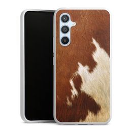 DeinDesign Galaxy A54 5G Handy Silikon H&uuml;lle Case wei&szlig; Handyh&uuml;lle Black Muster Silikon Case
