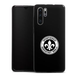 DeinDesign Huawei P30 Pro Handy Silikon H&uuml;lle Case schwarz Handyh&uuml;lle Sv Darmstadt 98 Official Licensed Product Logo