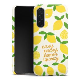 DeinDesign Galaxy A26 Handy Premium Case Smartphone Handyh&uuml;lle Schutzh&uuml;lle gl&auml;nzend Spruch Statement Lemon Premium Case